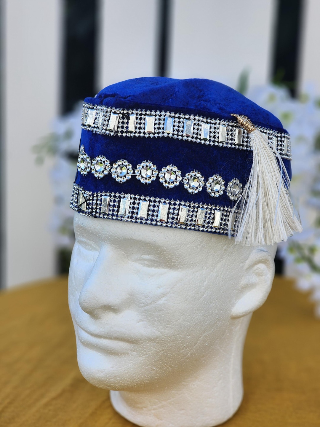 Traditional Velvet Ichie Ozo Cap: Igbo Nigerian Hat, Royal Tassel ...