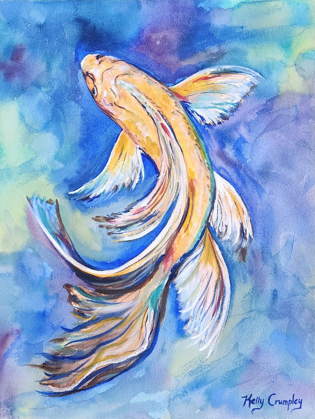 Butterfly Koi Watercolor Limited Edition Print - Kelly Crumpley - Etsy