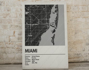 Charlotte City Map Print - Modern Contemporary Poster in Multiple Sizes ...
