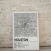Houston Map Print - Modern Contemporary Poster in Multiple Sizes. City ...