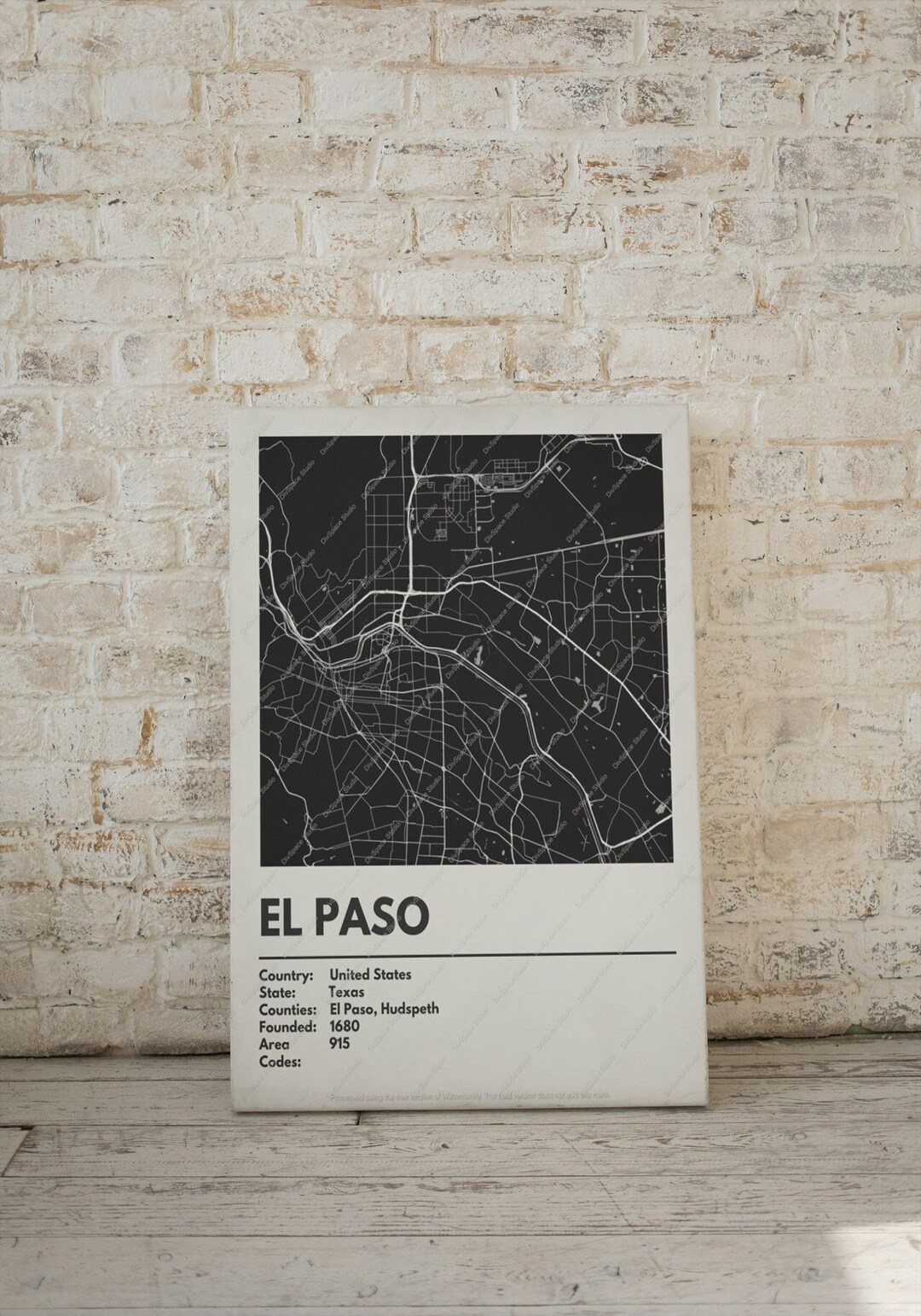 El Paso Map Print - Modern Contemporary Poster in Multiple Sizes. City ...
