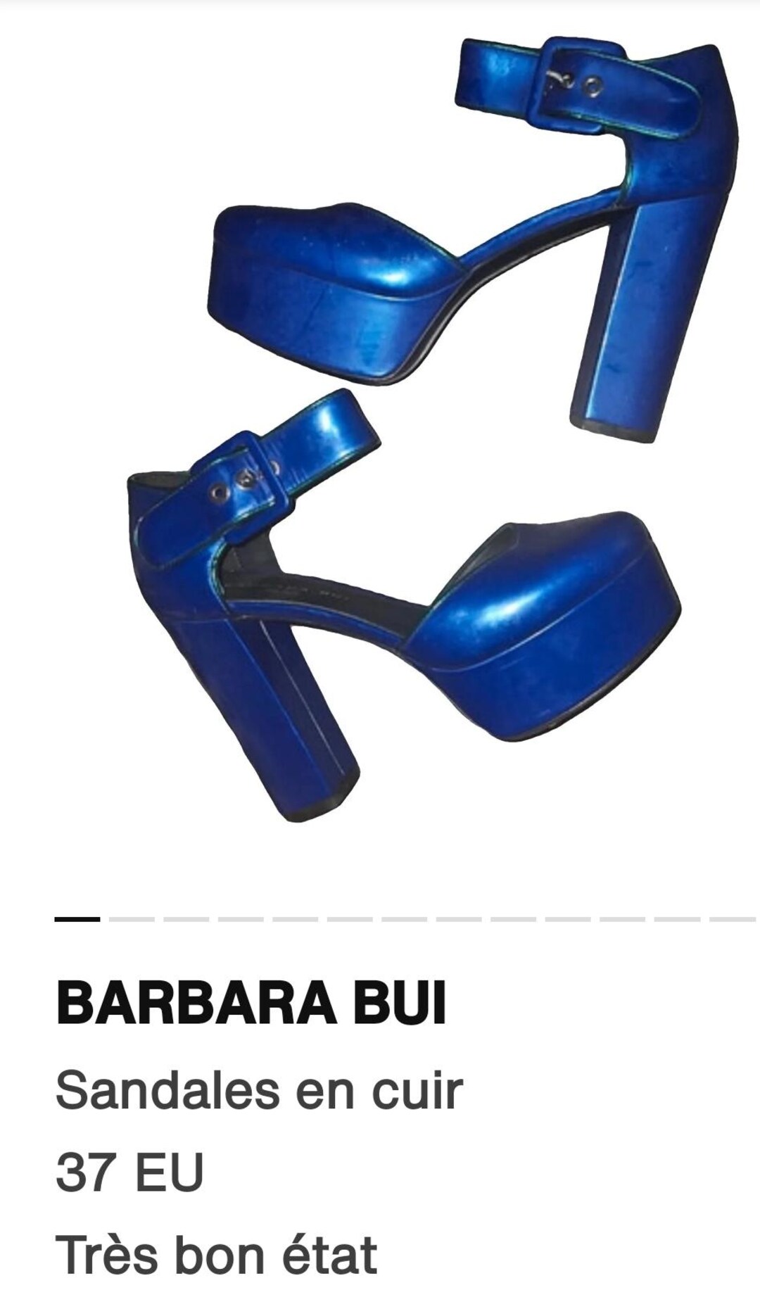 Barbara Bui Platform Heels Blue Leather – Size 37 – Statement Couture ...