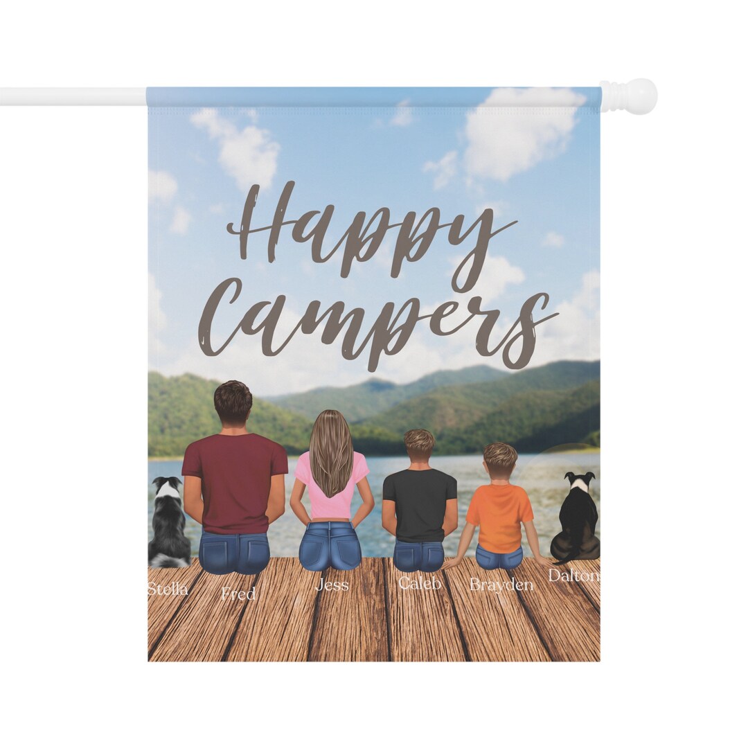 Custom Happy Campers Family Clip Art Banner Personalized Happy Campers ...