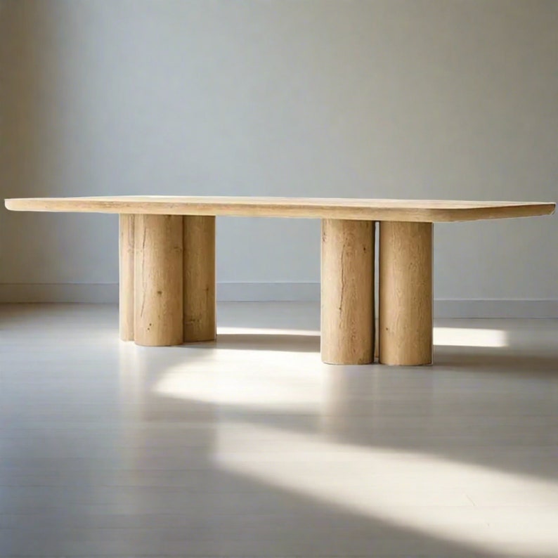 Monsanto Rounded Corner Rectangular Shape Wood Dining Table - Etsy