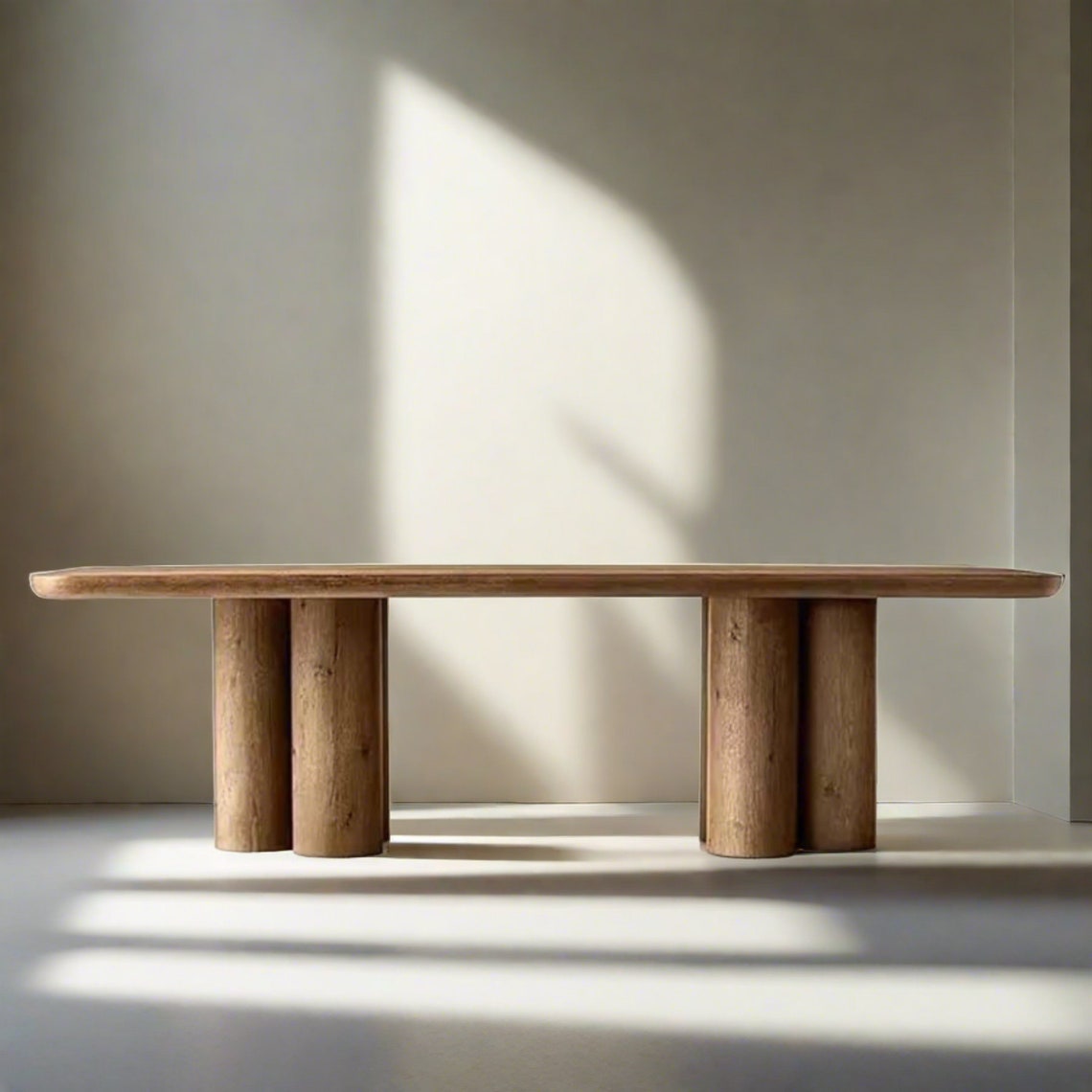 Monsanto Rounded Corner Rectangular Shape Wood Dining Table - Etsy