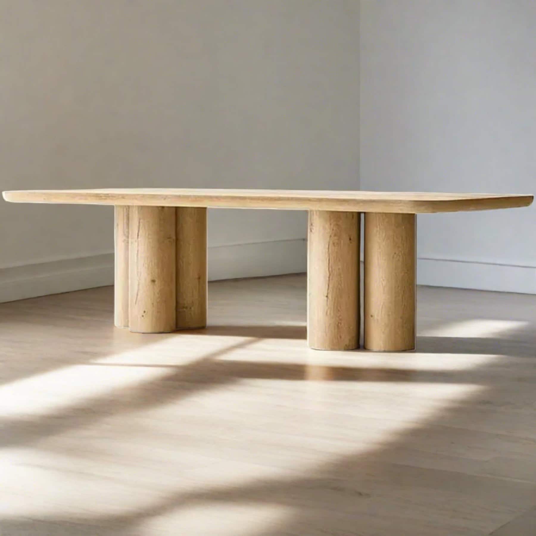 Monsanto Rounded Corner Rectangular Shape Wood Dining Table - Etsy