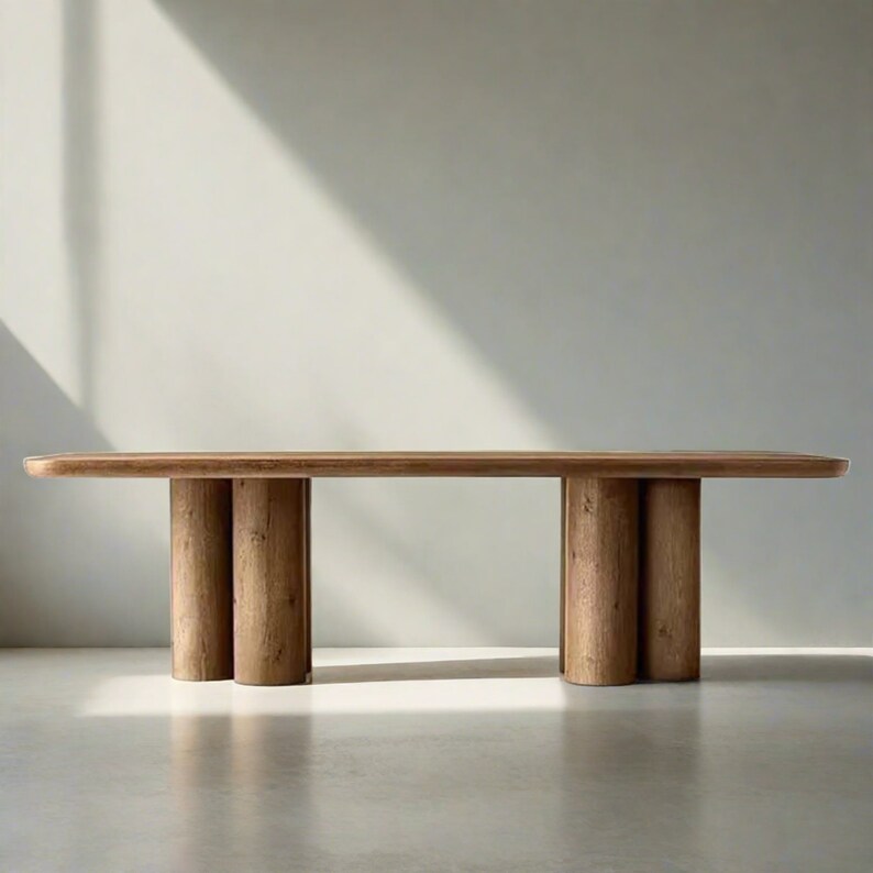 Monsanto Rounded Corner Rectangular Shape Wood Dining Table - Etsy