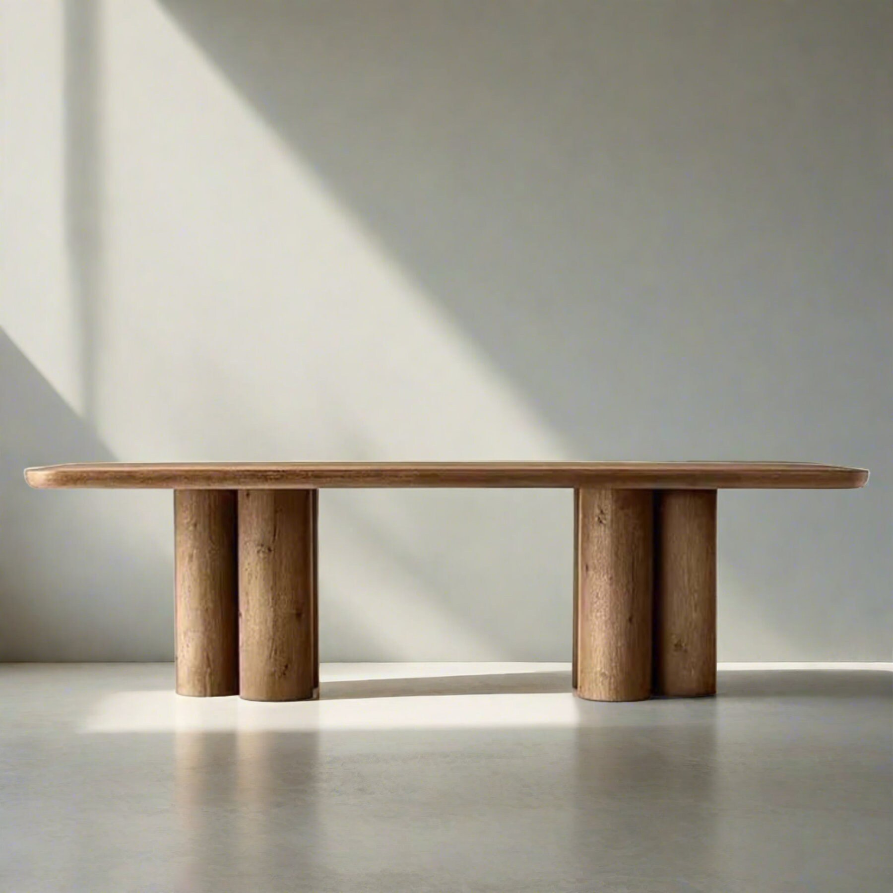 Monsanto Rounded Corner Rectangular Shape Wood Dining Table - Etsy