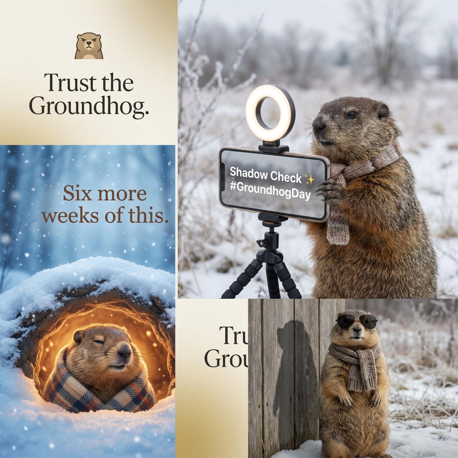 Groundhog Day Phone Wallpaper + PNG Bundle – Funny Groundhog Quotes ...