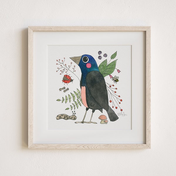 Grackle Painting - Etsy