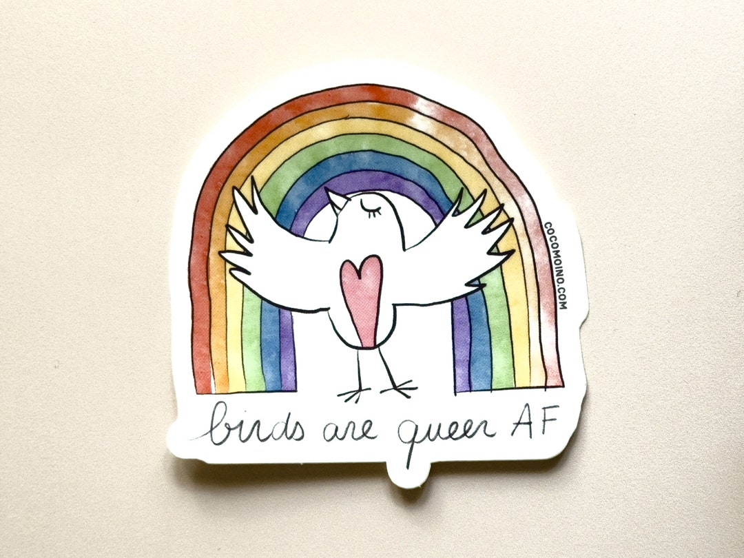 Queer Bird Pride Sticker: Rainbow LGBTQIA+ Vinyl Decal - Etsy