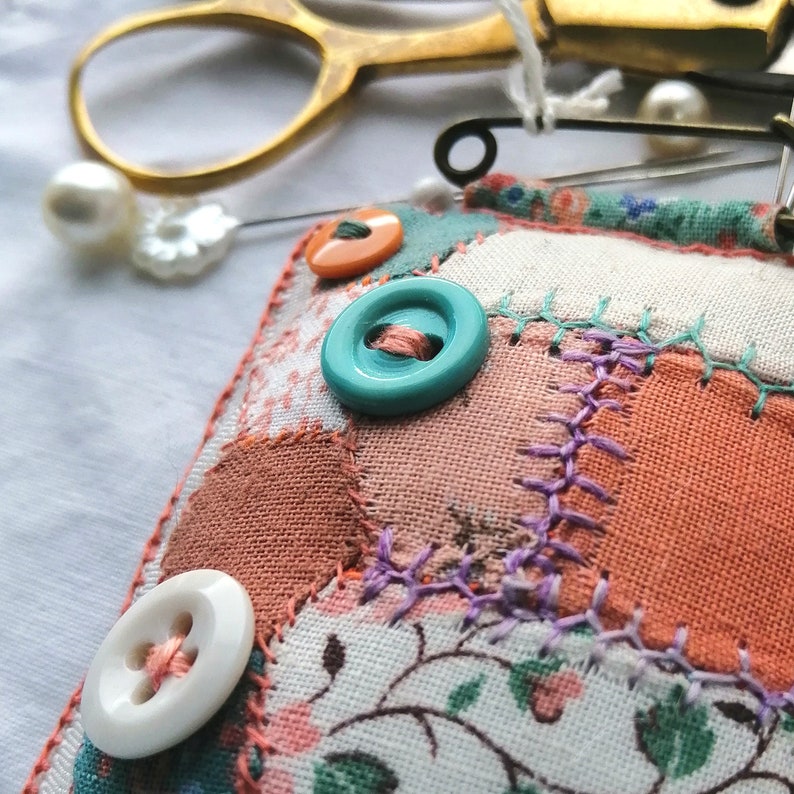 Hand Sewn Patchwork Statement Brooch - Etsy