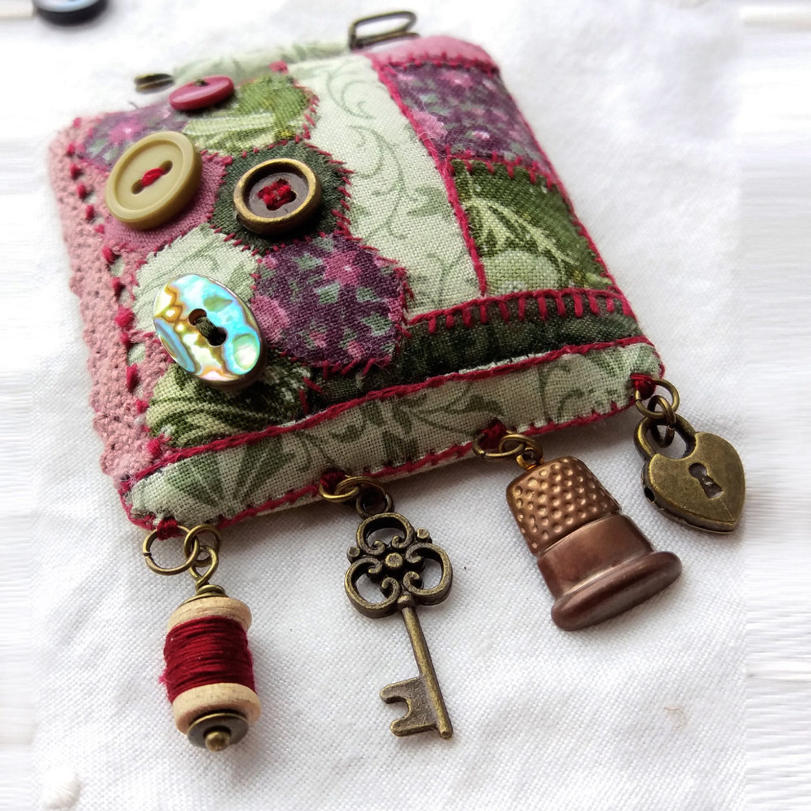 Hand Sewn Patchwork Statement Brooch | Etsy