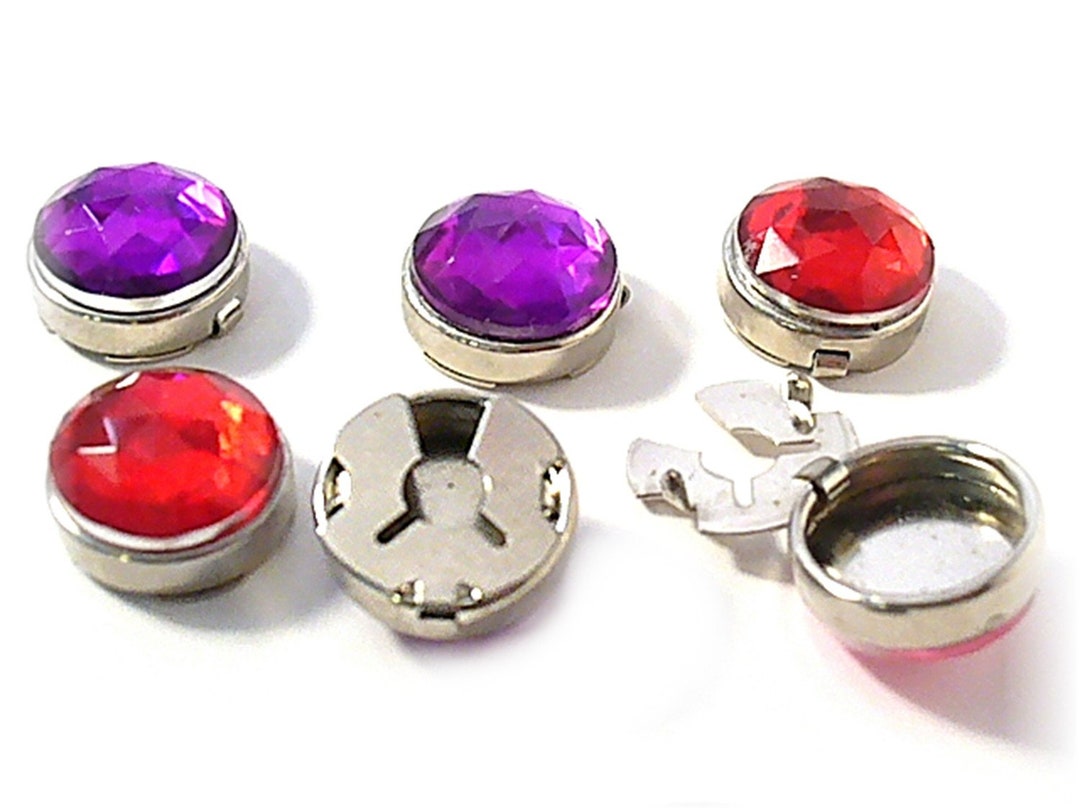 Button Covers, Red Purple Pink Sparkly Buttons, Red Hat Society Themed ...