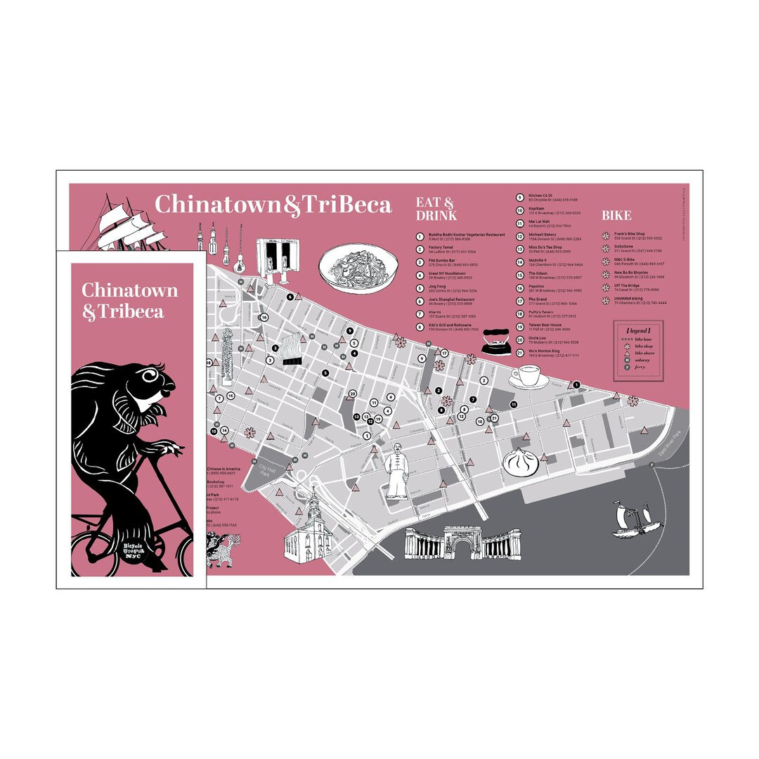 Chinatown & Tribeca Guide: Art, Food, and Culture (tri-fold Map) - Etsy