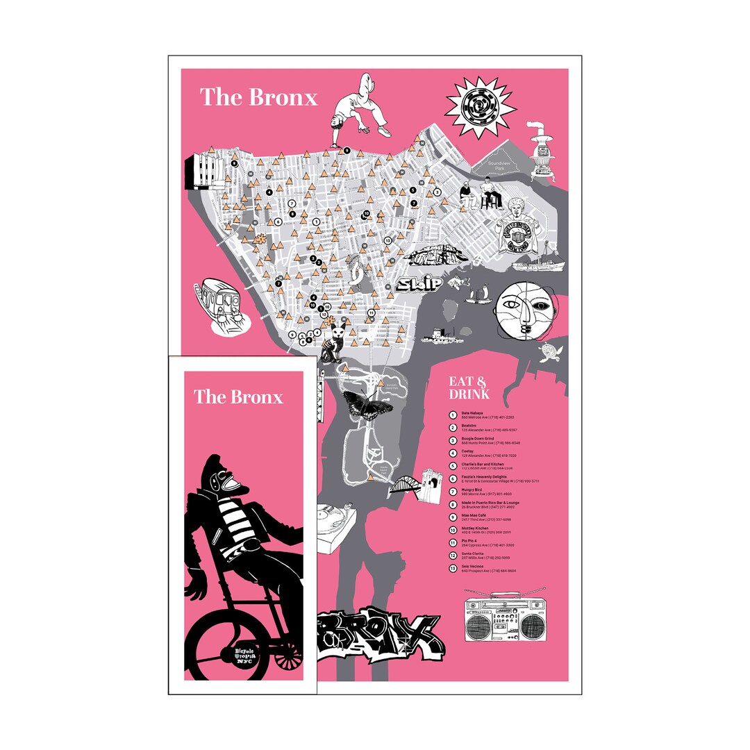 NYC Souvenir - NYC Foldable Bike Map, Neighborhood Guide – Lower East ...