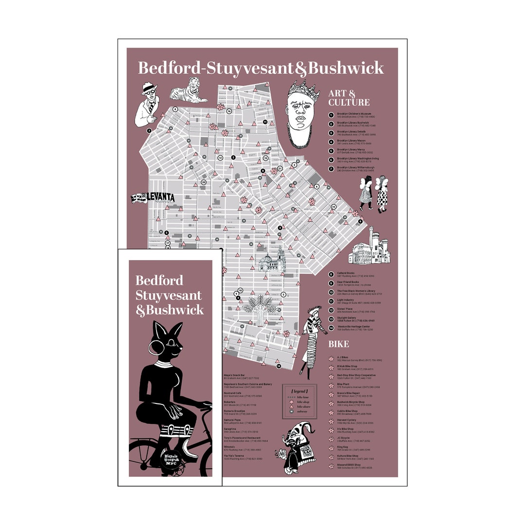 NYC Souvenir - NYC Foldable Bike Map, Neighborhood Guide – Bedford ...