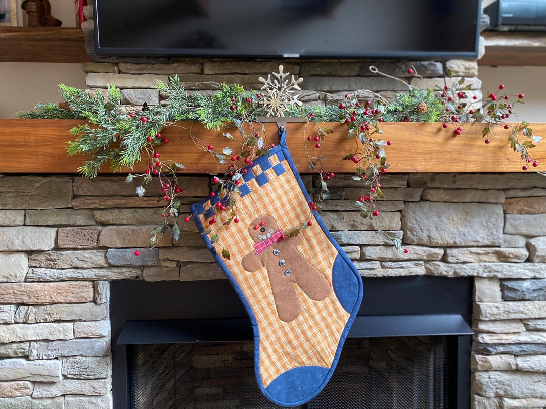 Gingerbread Christmas Stocking/large Christmas Stocking/christmas Decor ...