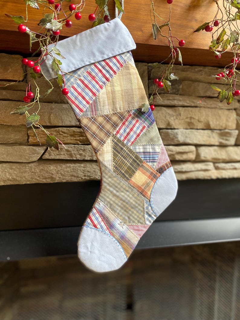 Christmas Stocking/homespun Christmas Stocking/country Christmas ...
