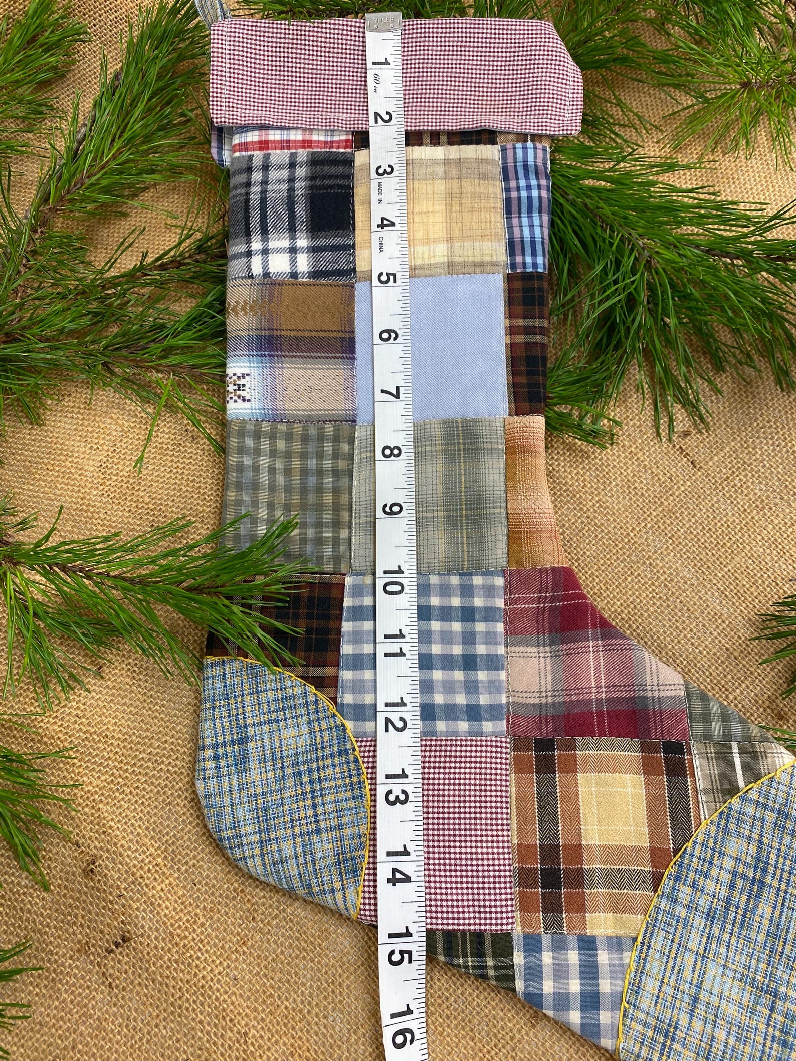 Christmas Stocking/homespun Christmas Stocking/country Christmas ...