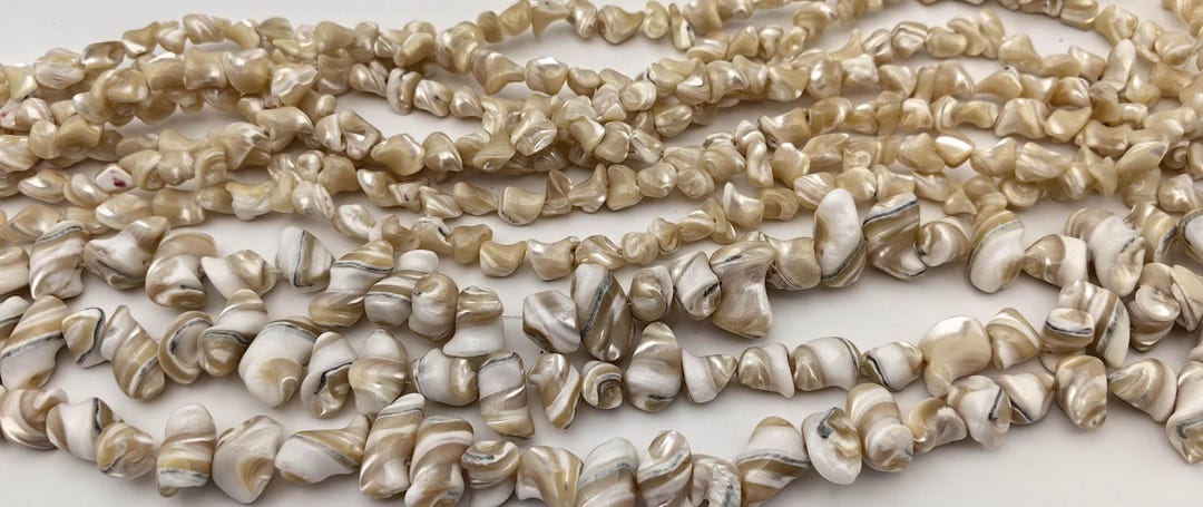 Natural Original Brown Shell Pebble Nugget Freeform Beads 15" Strand ...
