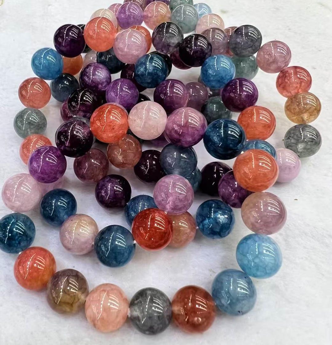 Rainbow Jade Bracelet, High Grade 6mm 8mm 10mm 12mm 8" Jade Bracelet ...