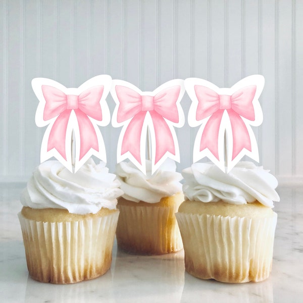 Bow Cupcake Toppers - Etsy