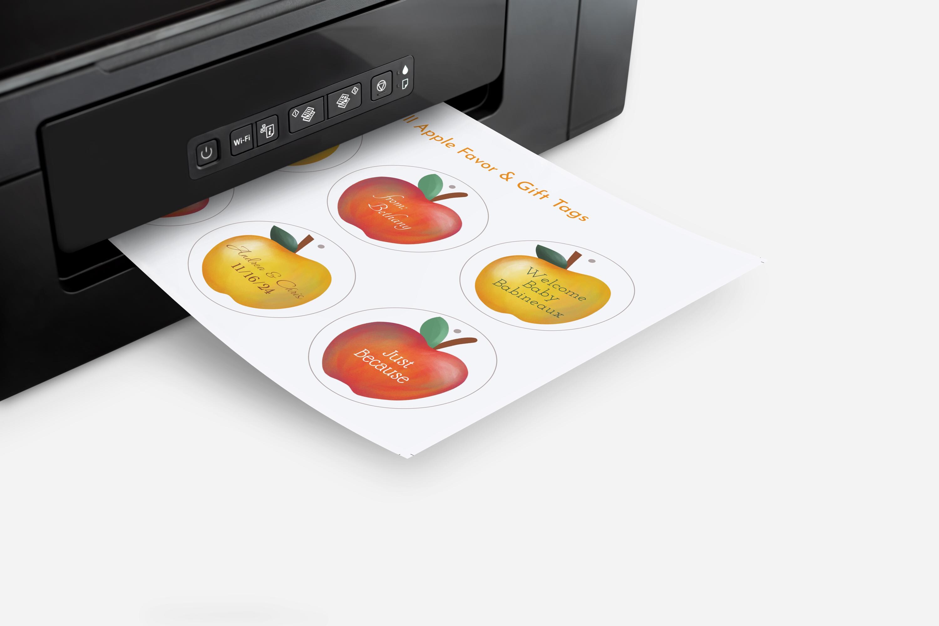 Fall Apples Printable Favor Tag Set | Seasonal Gift Tags | Editable ...