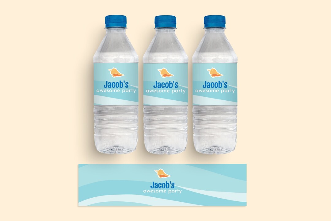 Surf's up Dude Water Bottle Label Editable Template Instant Download - Etsy