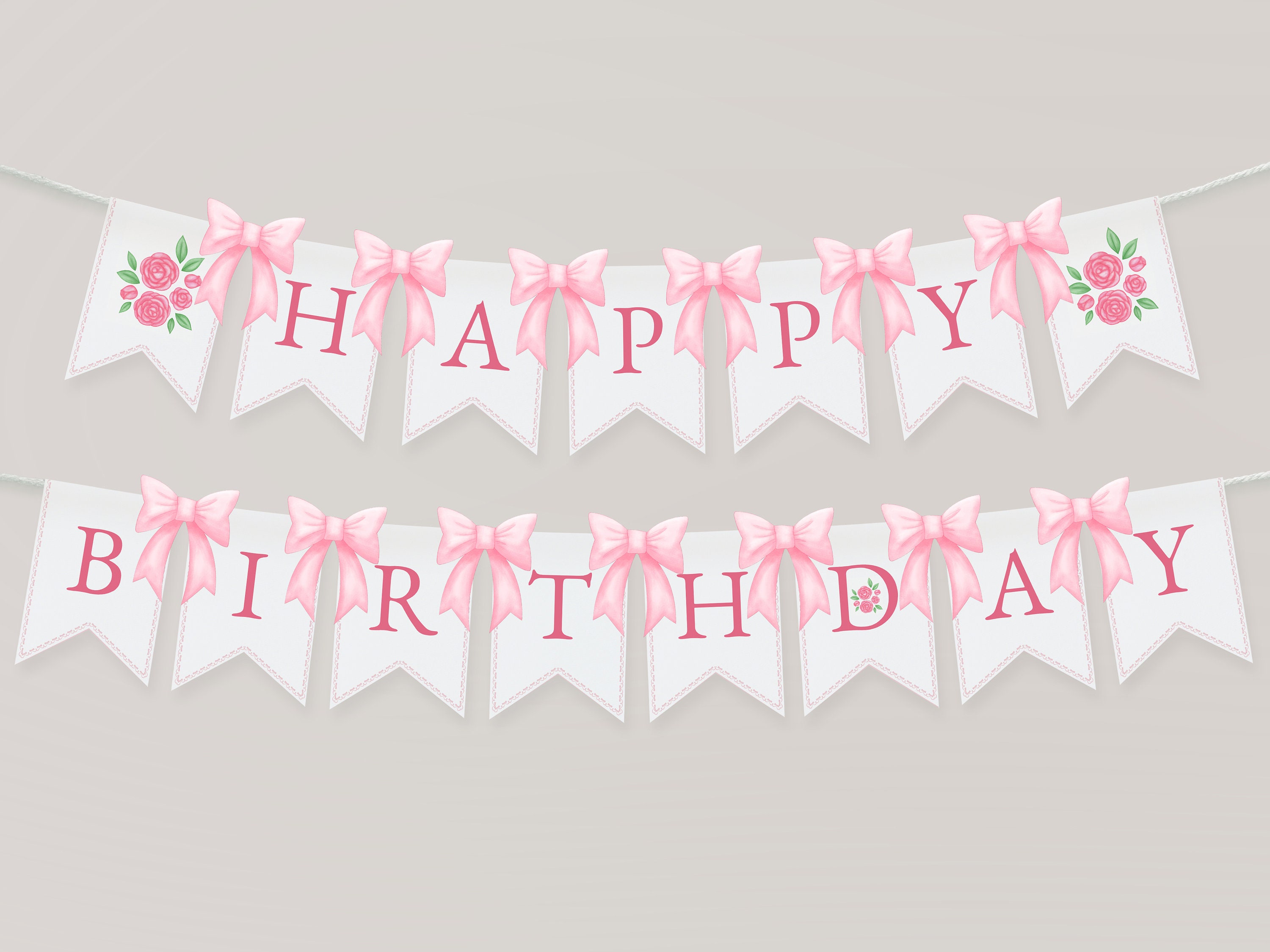Coquette Party Banner: Editable Template (digital Download) - Etsy