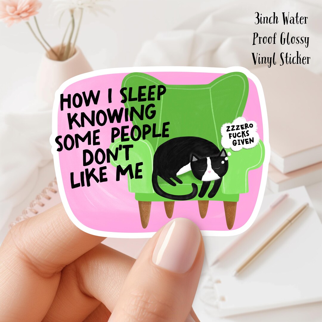 Zero F Given Cat Sticker - Waterproof Vinyl 3inches - Etsy