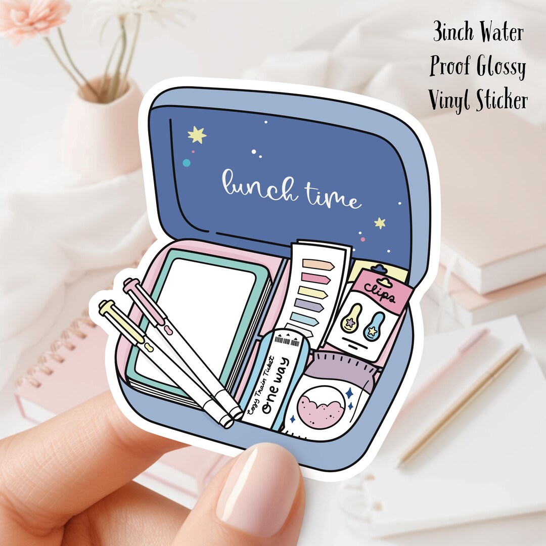 Bookish Lunch Box Sticker: "lunch Time" Waterproof Vinyl - Etsy