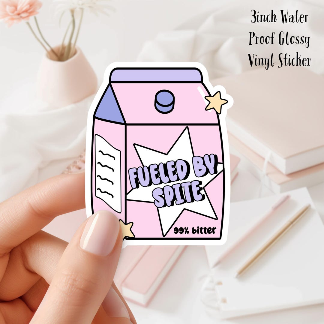 Fueled by Spite 3inch Glossy Water Proof Vinyl Sticker Great for Water ...