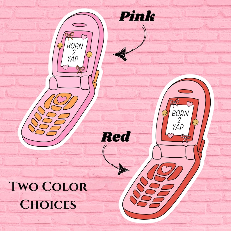 Born 2 Yap Y2K Flip Phone 3inch Water Proof Glossy Vinyl Sticker - Etsy