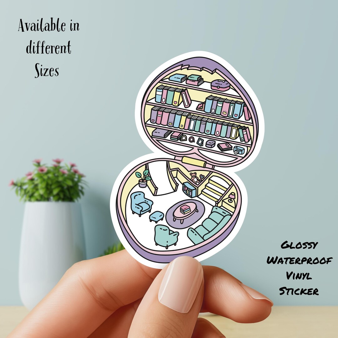 Compact Library Heart, Vinyl Sticker - Etsy
