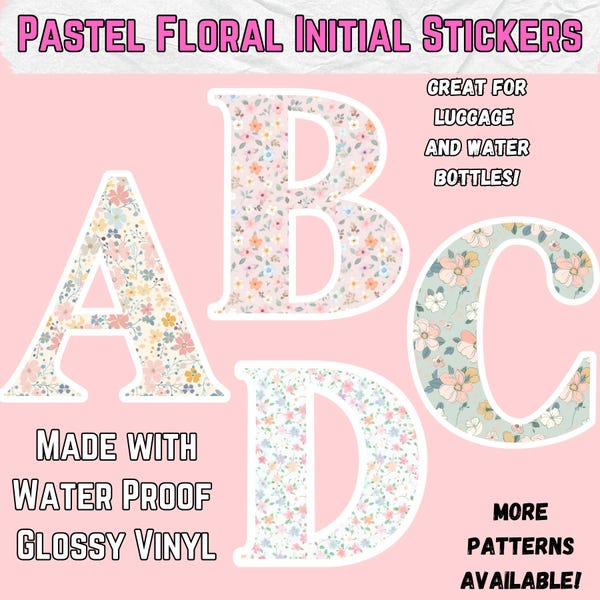 Cute Monogram Stickers - Etsy UK