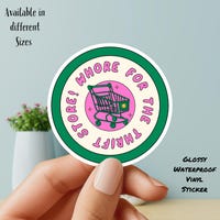Thanks I Thrifted It Sticker, Thrifting Sticker, Sticker, Girly Sticker ...