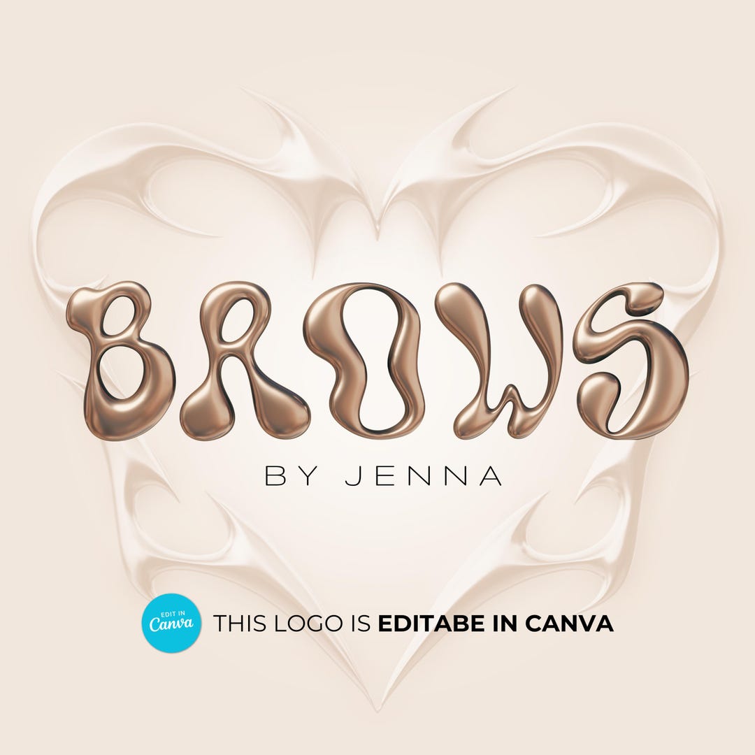 Custom Brow Logo, Brow Tech Logo, Beige Brow Artist Logo, Brow Salon ...