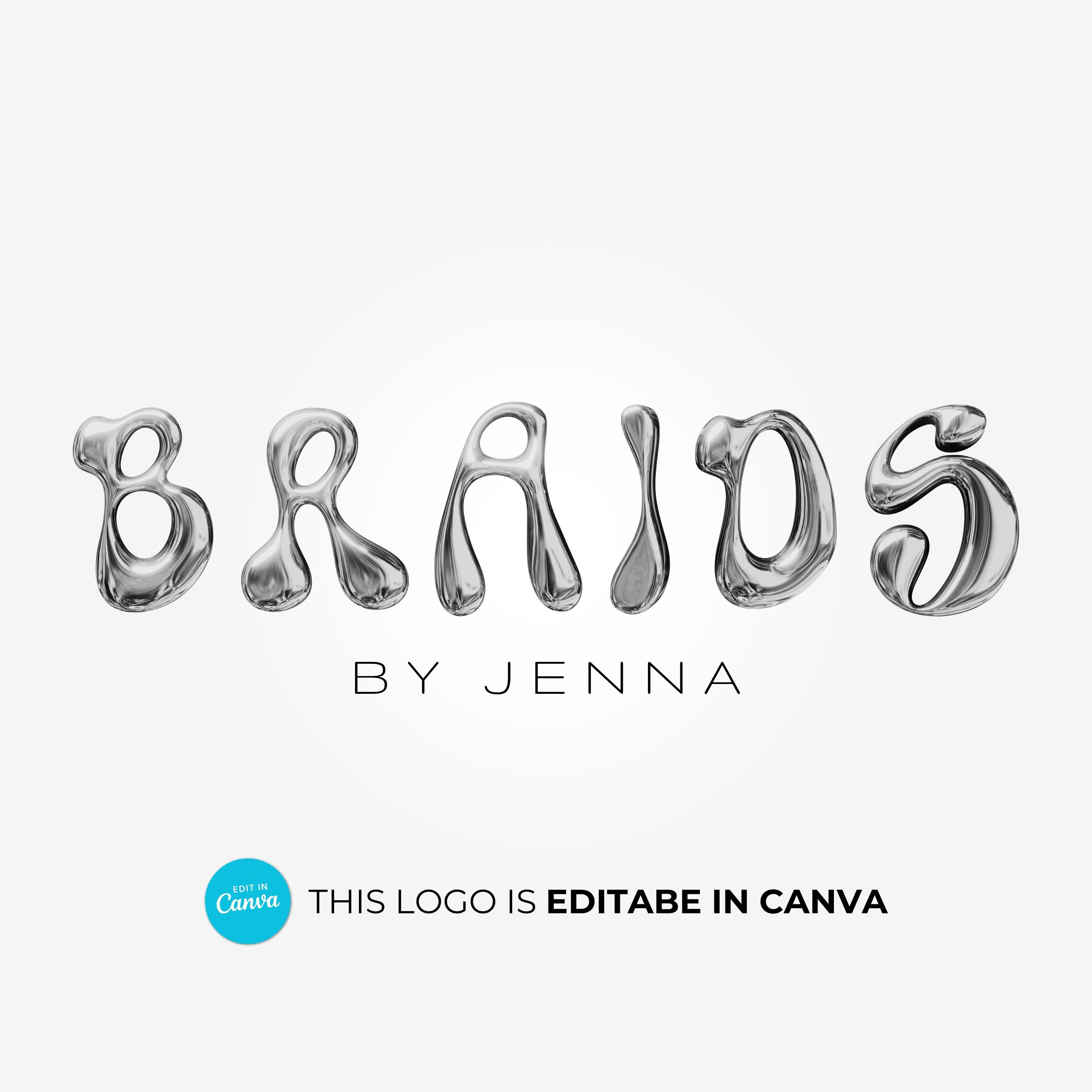 Silver Braids Logo Designs, Diy Braid Logo, Custom Logo Braiding ...