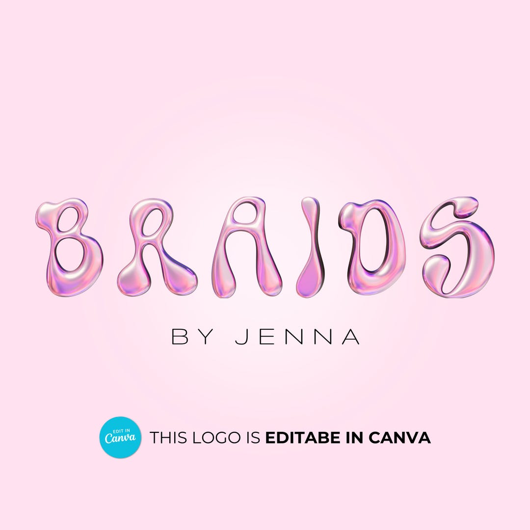 Pink Logo Braid, Braid Logo Designs, Braid Custom Logo, Beauty Hair ...