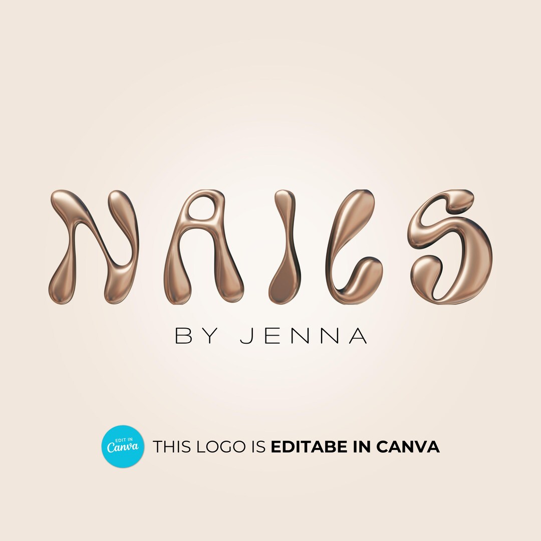 DIY Beige Nail Logo Designs, Pre Made Nail Tech Logo, Custom Nail Logo ...