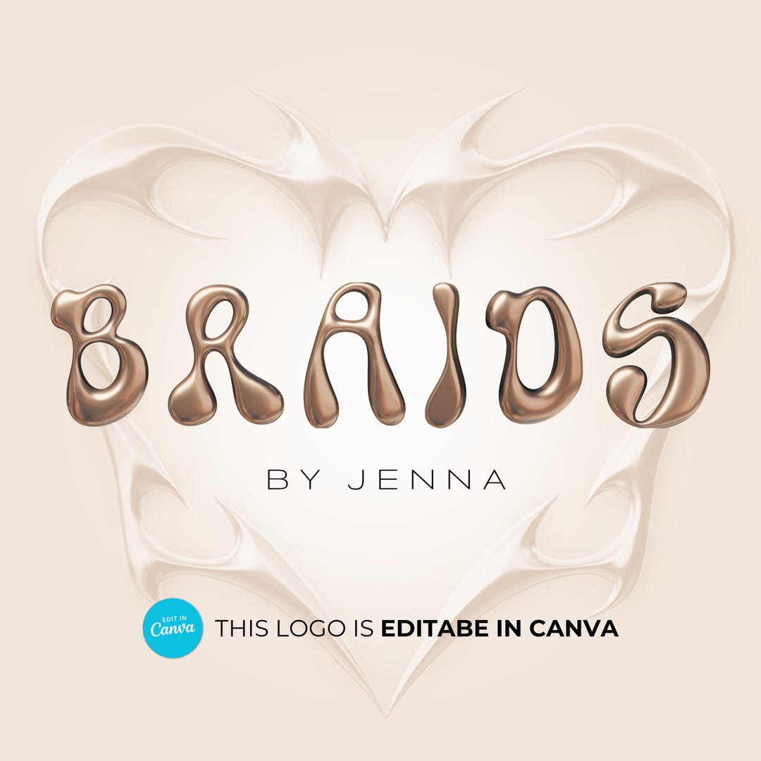 DIY Beige Braid Logo Designs, Pre Made Braiding Logo, Custom Braided ...