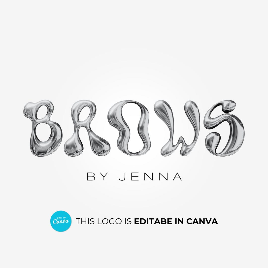 Custom Brows Logo, Silver Brow Tech Logo, Luxury Eyelash Brows Logo ...
