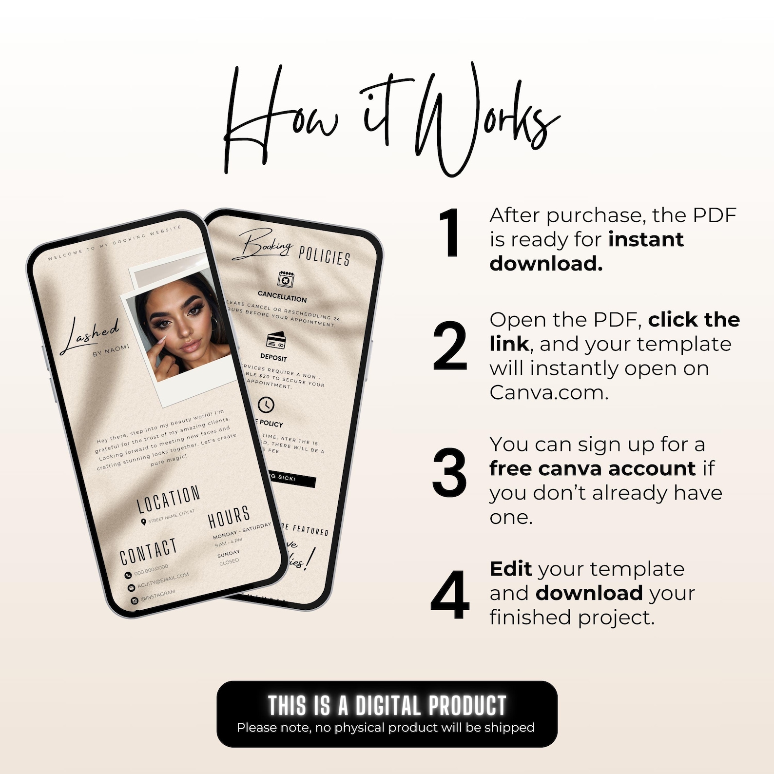 Boho Lash Tech Acuity Scheduling Template, Acuity Booking Template ...