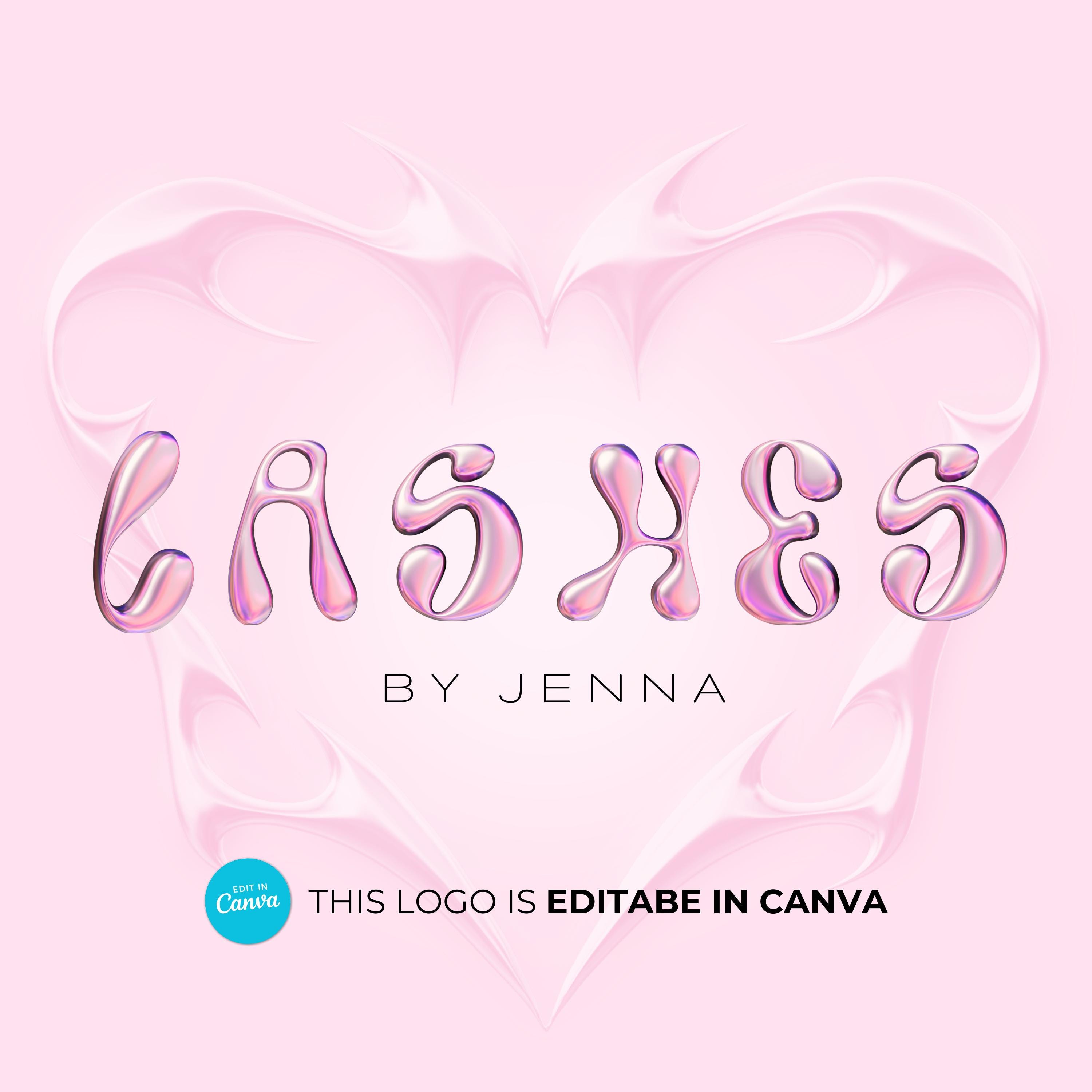 Lash Tech Pink Logo, Lash Logo Designs, Lash Maker Custom Logo, Beauty ...