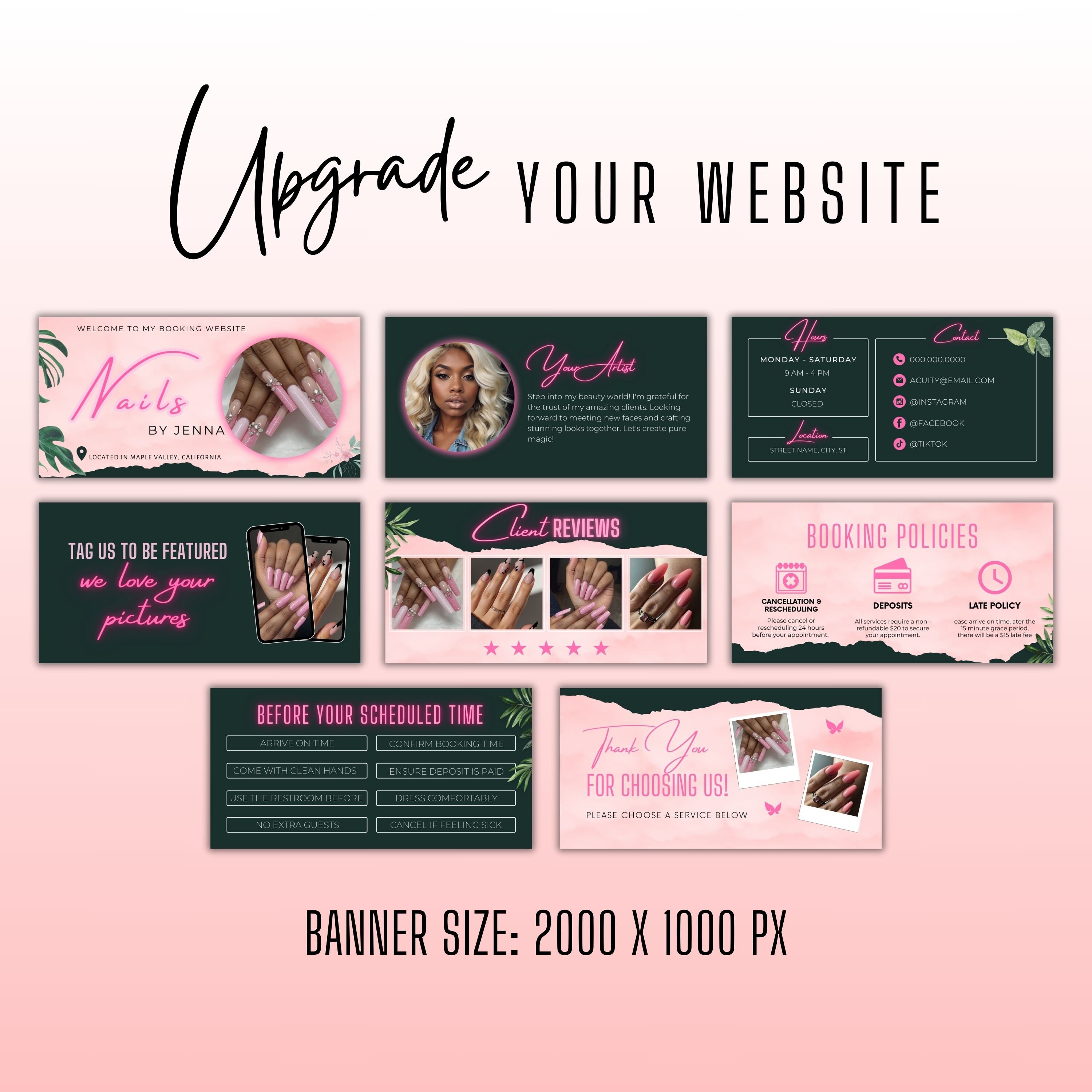 Acuity Scheduling Template Nail Tech, Green Nail Tech Acuity Site ...