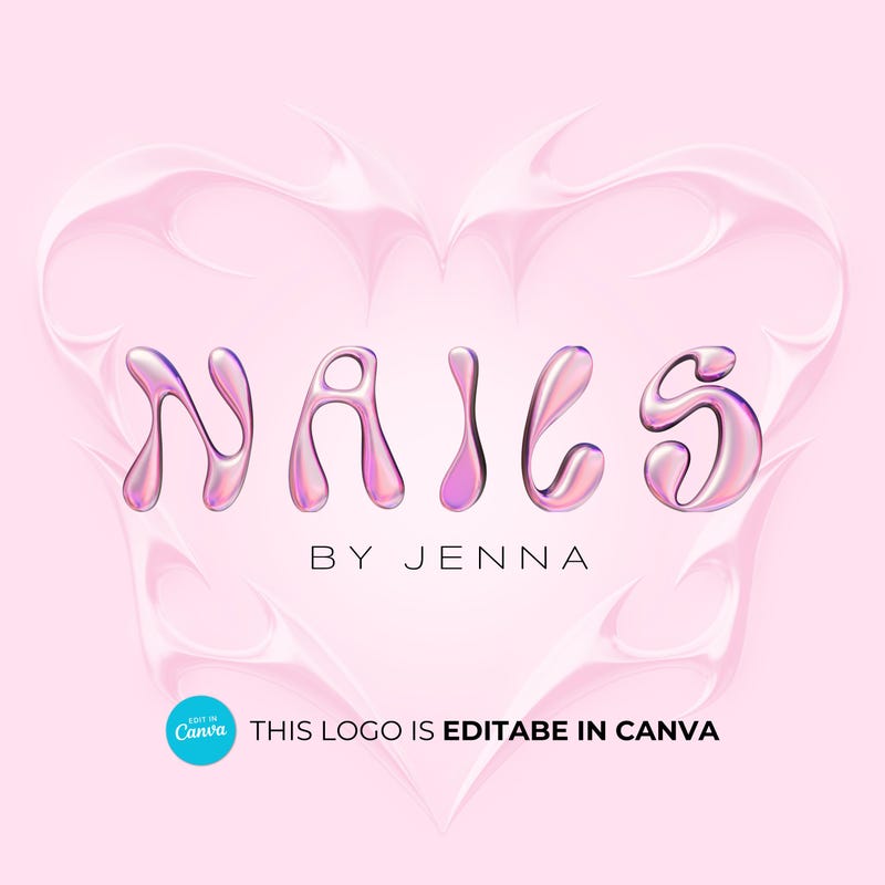 Chrome and Pink Logo - Etsy