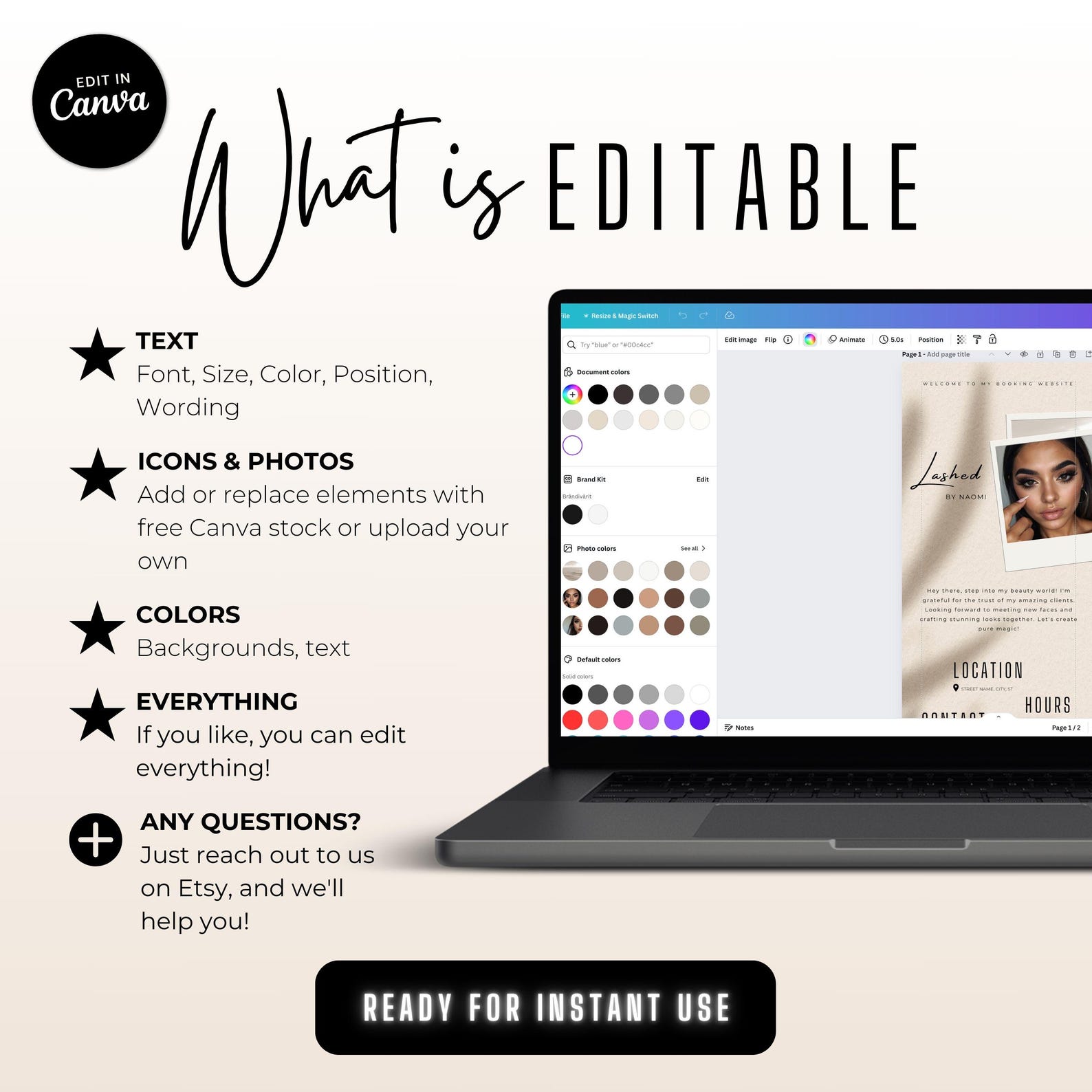 Boho Lash Tech Acuity Scheduling Template, Acuity Booking Template ...