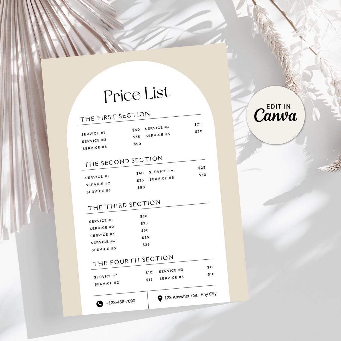Price List Template Beige, Printable Beauty Salon Price List, Custom Price List Hairstylist ...