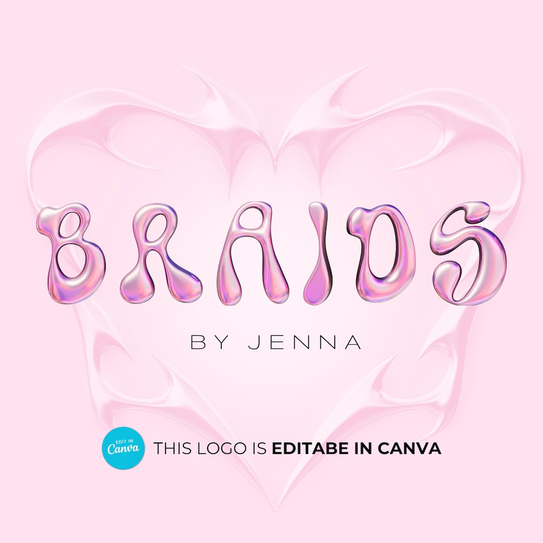 DIY Pink Braid Logo Designs, Pre Made Braiding Logo, Custom Braided ...